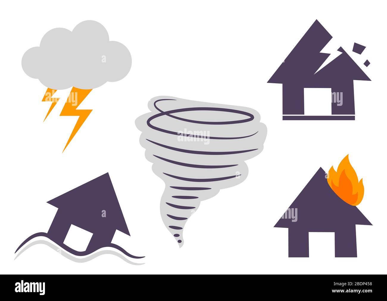 Illustration of Disaster and Risk Reduction Icons from Storms, Flooding ...