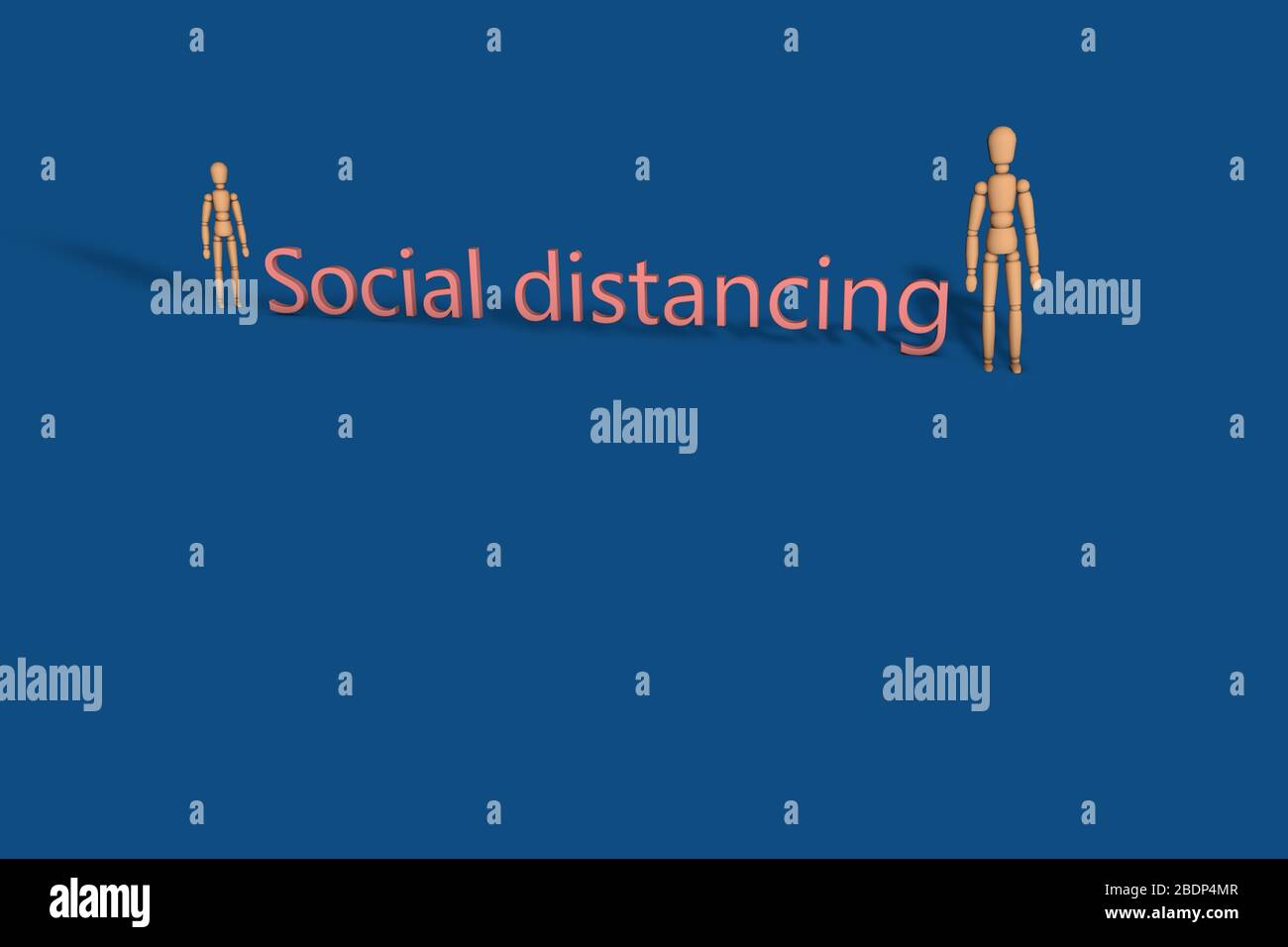 3D figures keeping social distance from each other Stock Photo - Alamy