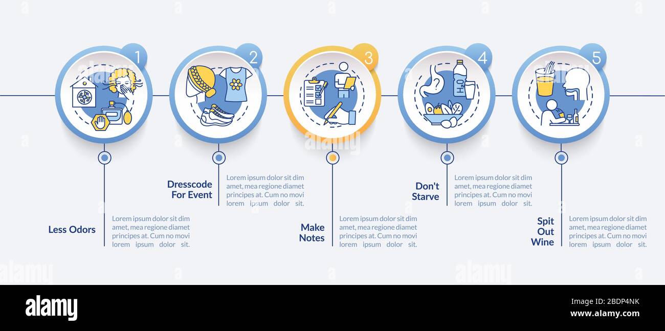 Wine tasting vector infographic template. Restaurant event etiquette ...