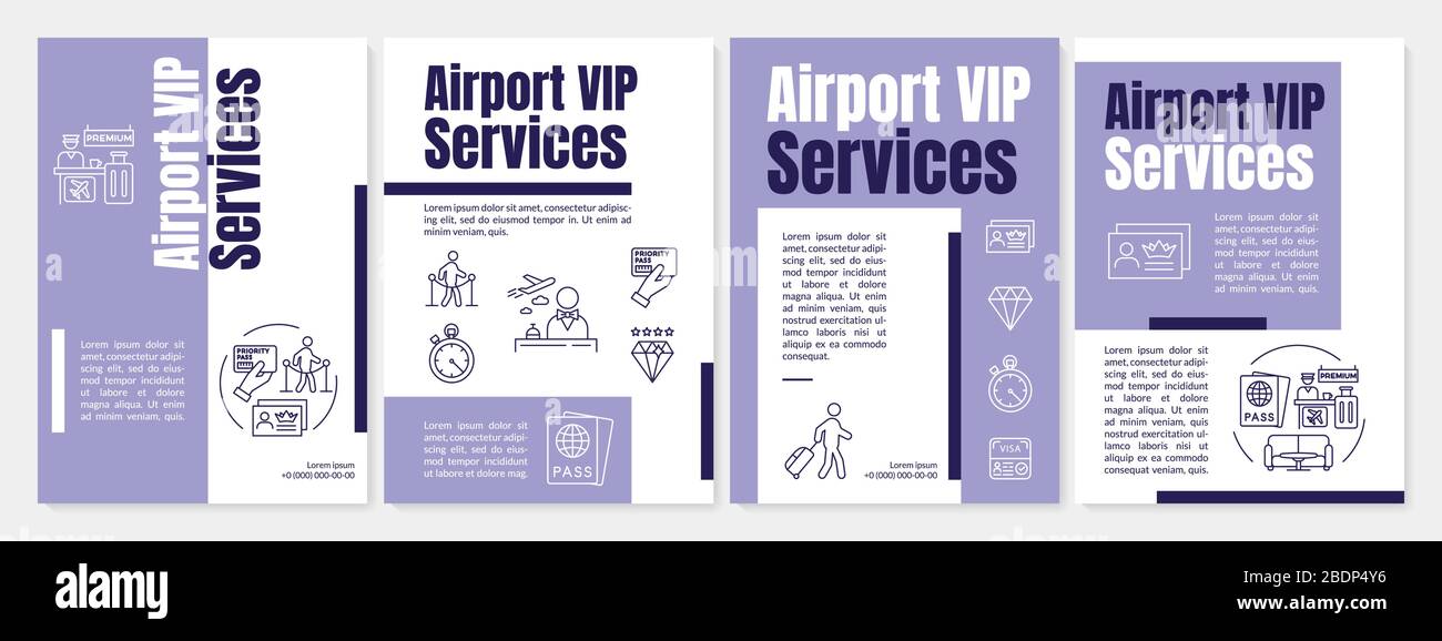 Airport VIP services brochure template. Premium quality airline service ...