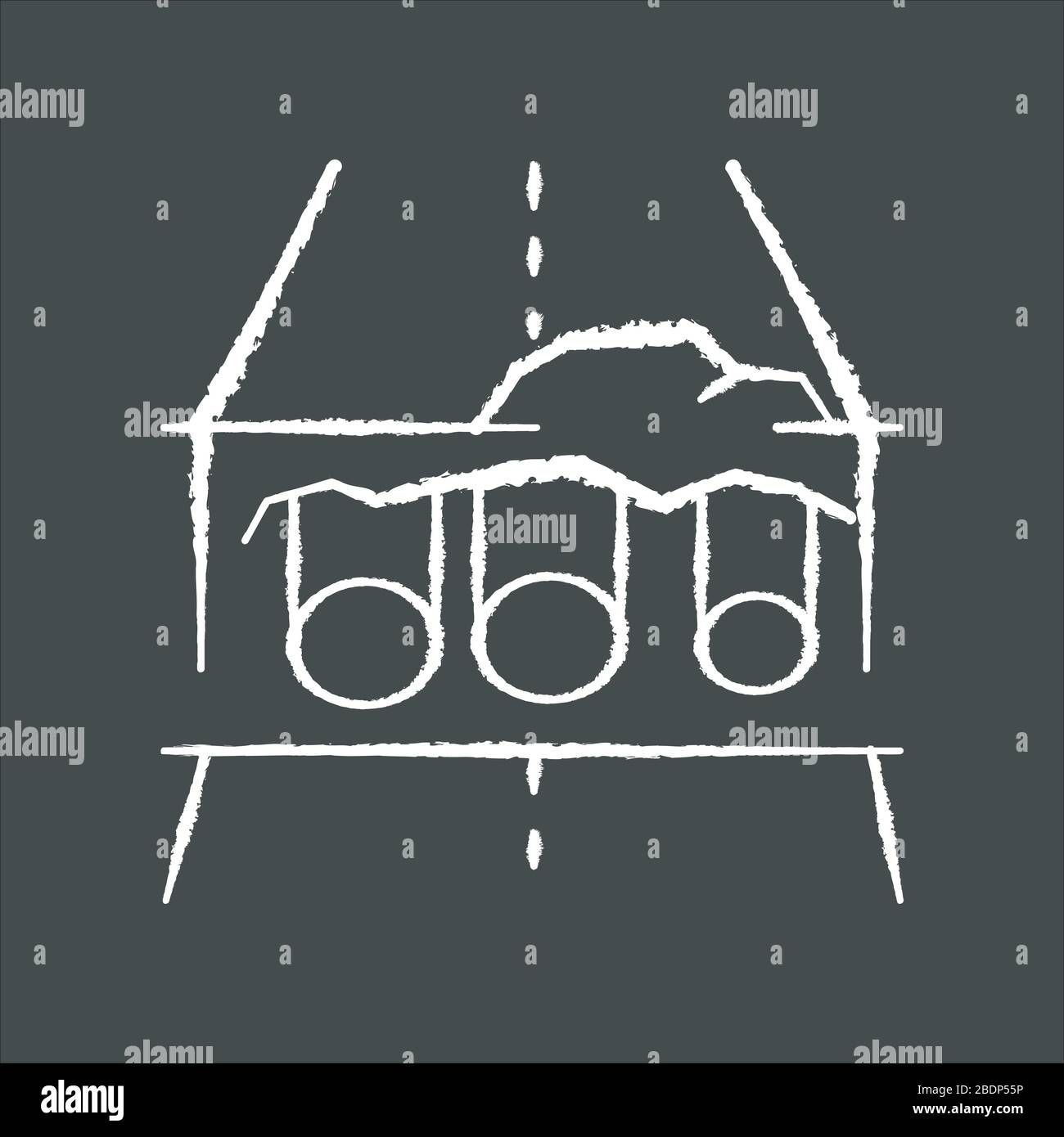 Pipe replacement chalk white icon on black background. Installation of ...