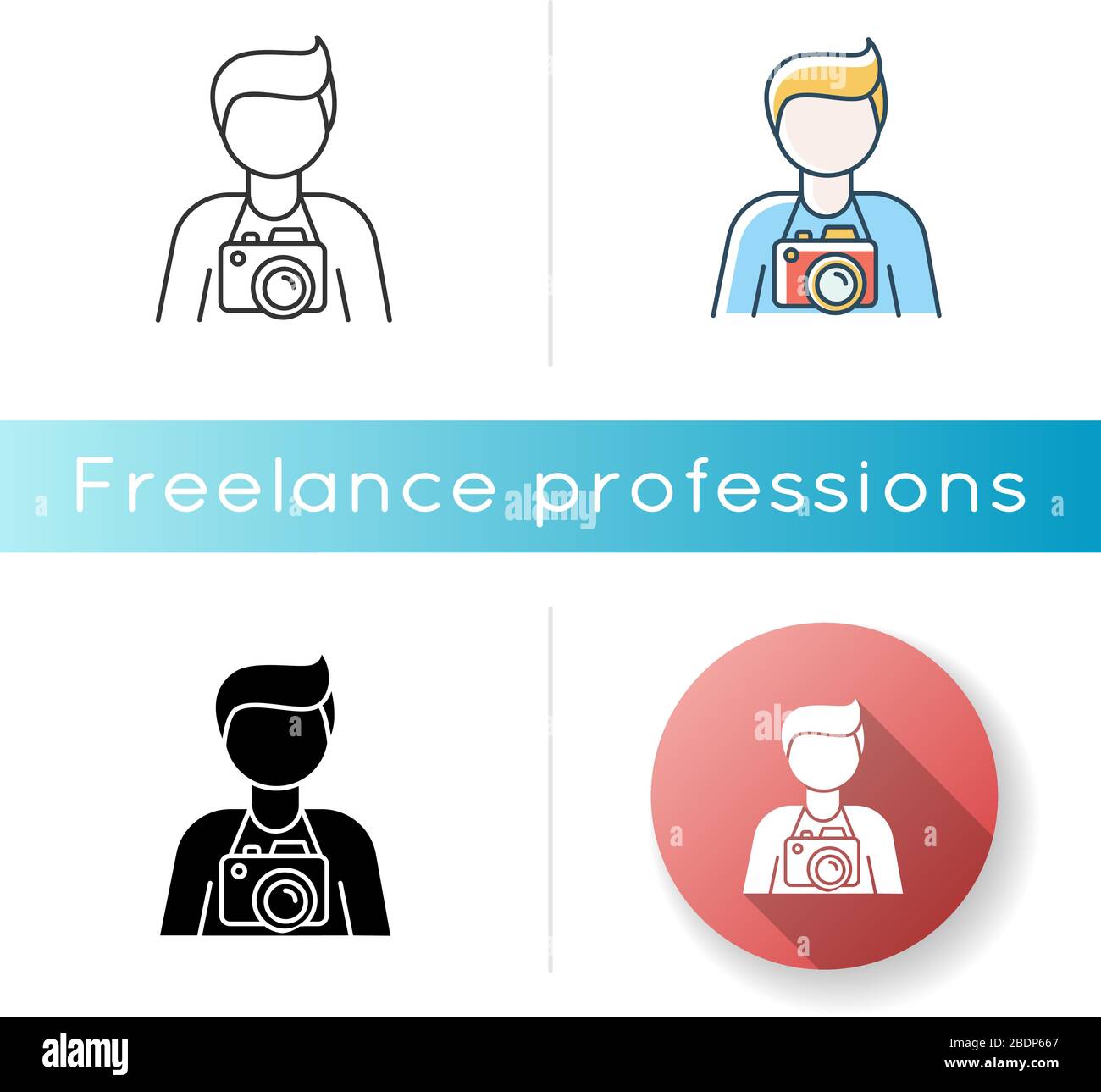 Freelance photographer, operator icon. Photojournalist, paparazzi ...