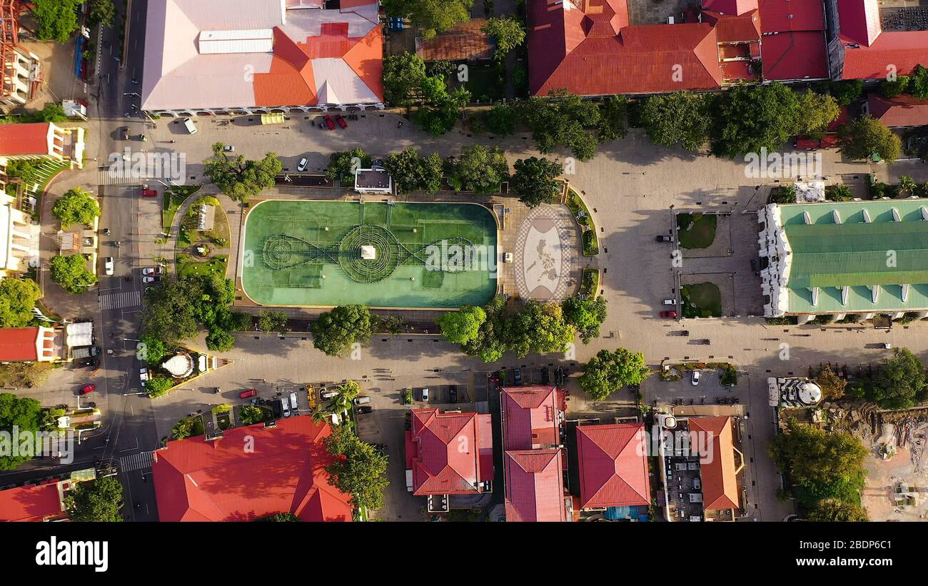 Cityscape in Asia, aerial view. Vigan City on Luzon Island. Landscape ...