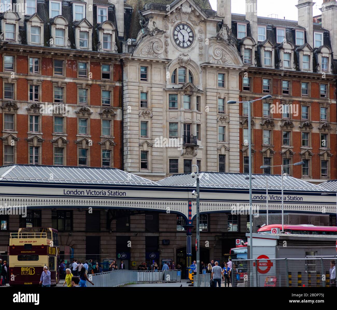The exterior of London Victoria Station in the City of Westminster ...