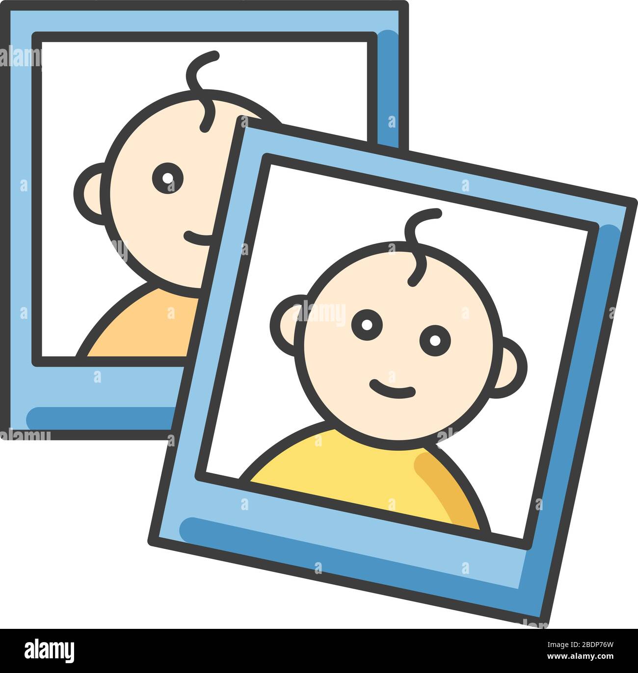 Baby photo report for parents RGB color icon. Instant photos of infant ...