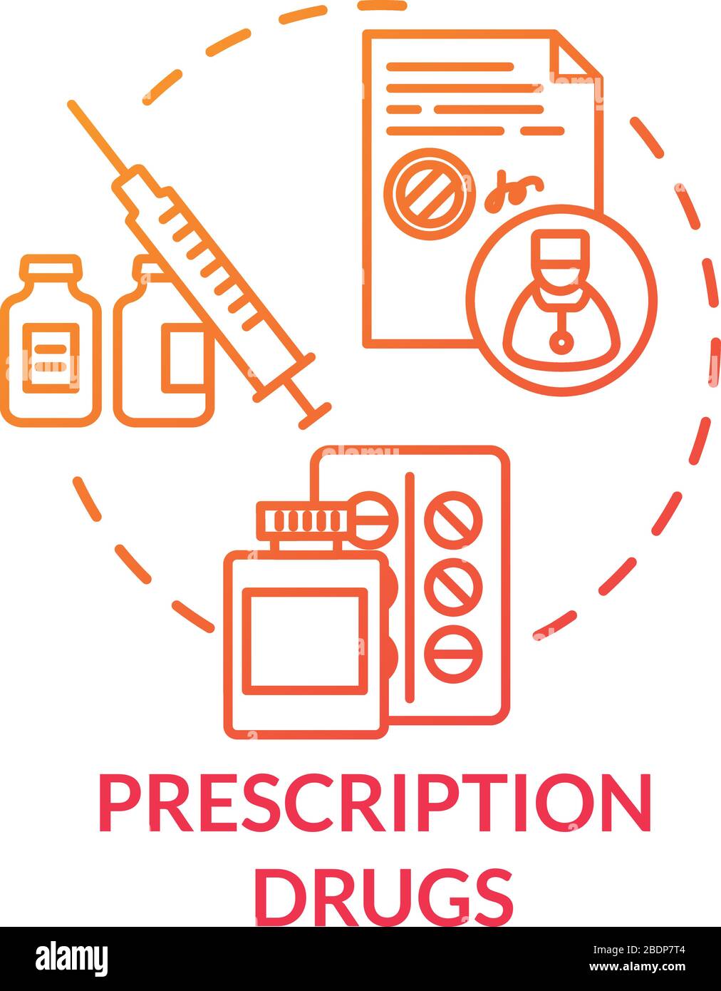 Prescription drugs concept icon. Medical pills idea thin line ...