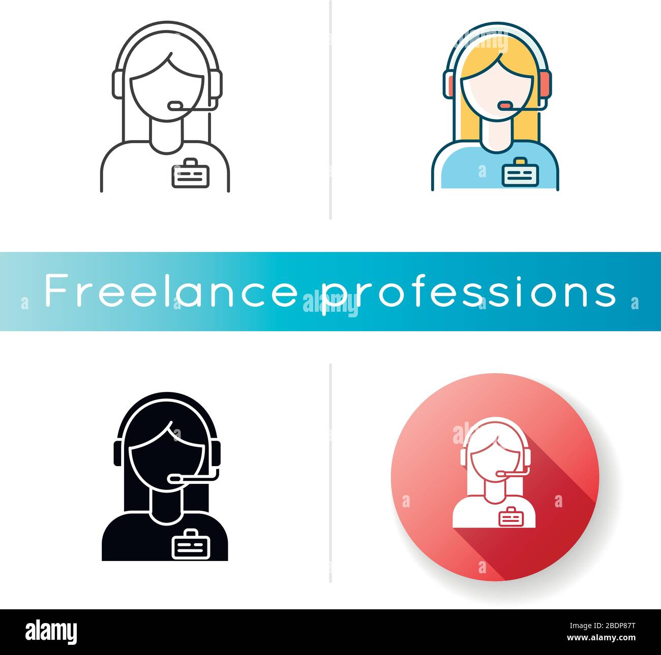 Admin support icon. Virtual assistant, online consultant. Managing and ...