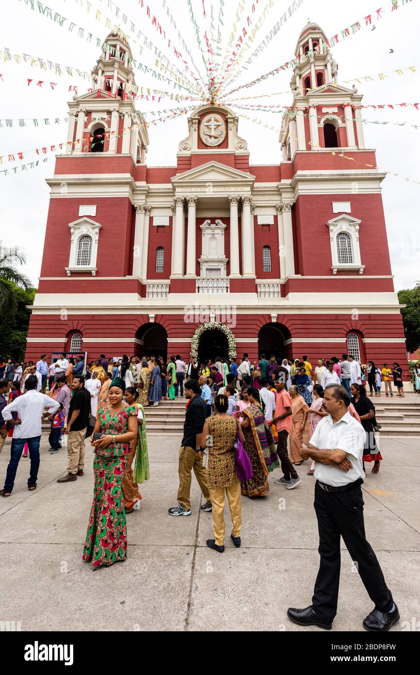 Christian devotees gathered at the famous Sacred Heart Cathedral in New ...