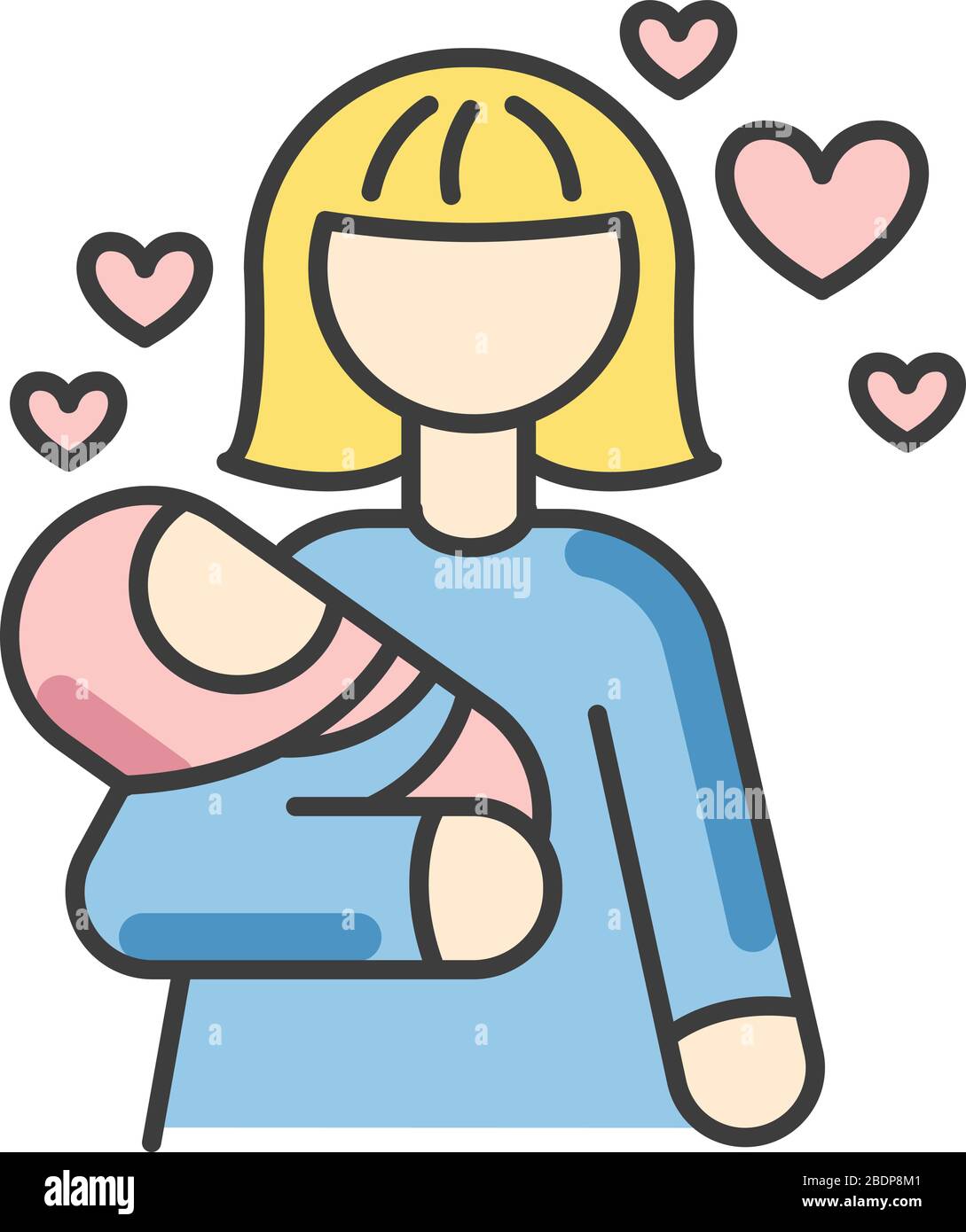 Babylover RGB color icon. Parenthood and motherhood. Young woman for ...