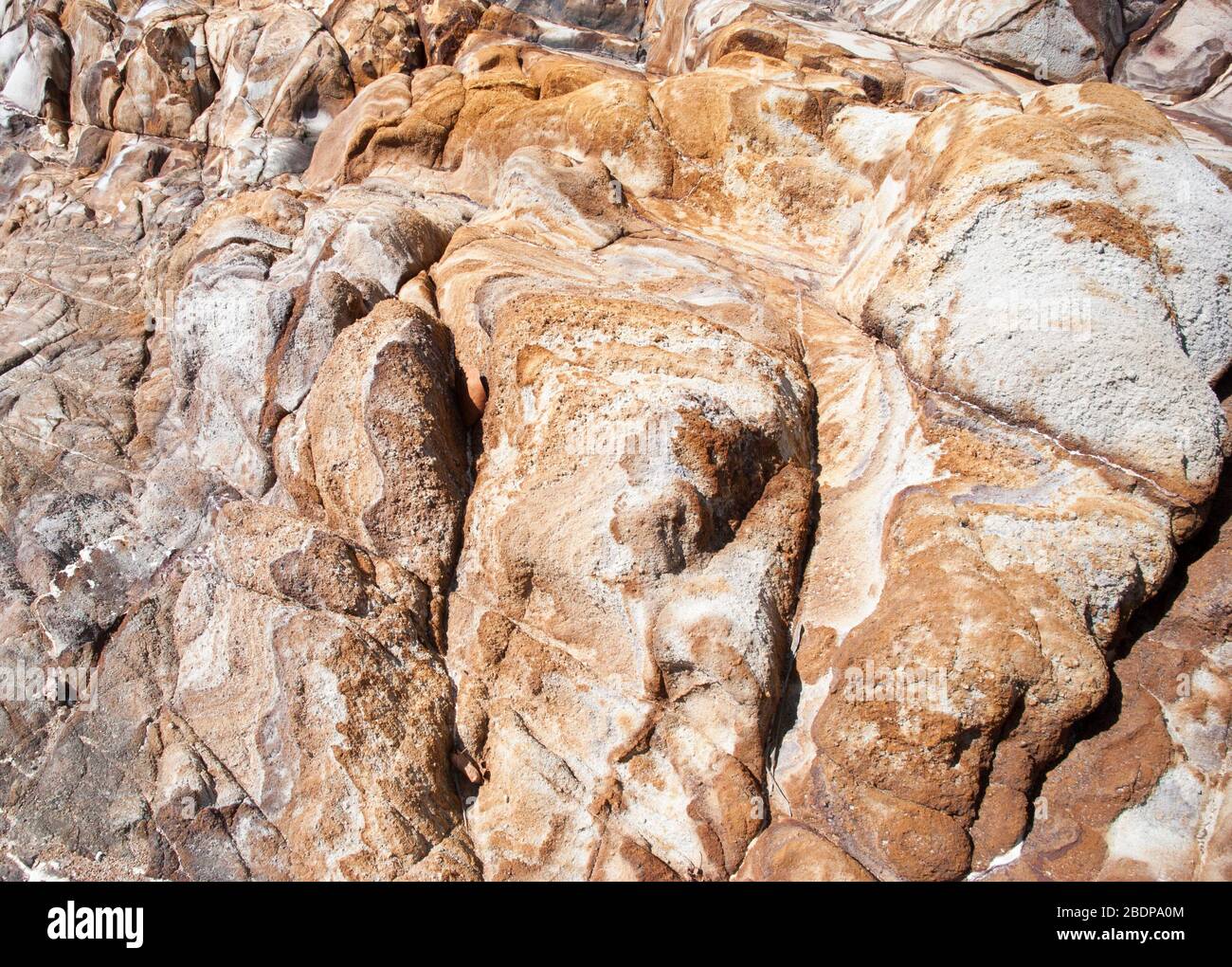 The abstract view of Red Point peninsula rocks on St. Thomas island (U ...