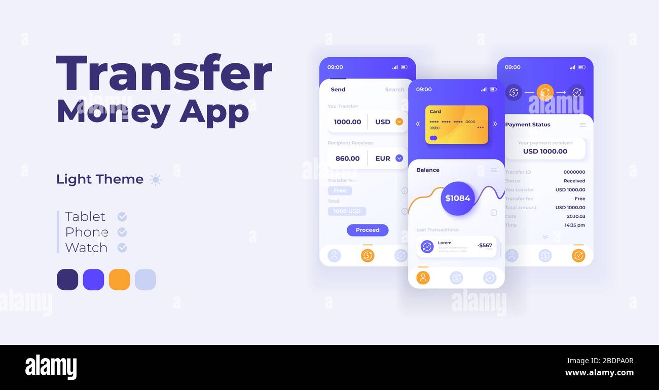 Money transfer app cartoon smartphone interface vector templates set ... Money transfer app cartoon smartphone interface vector templates set ...