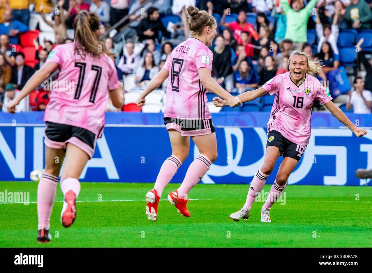 Scotland players celebrating during the 2019 FIFA Women's World Cup ...