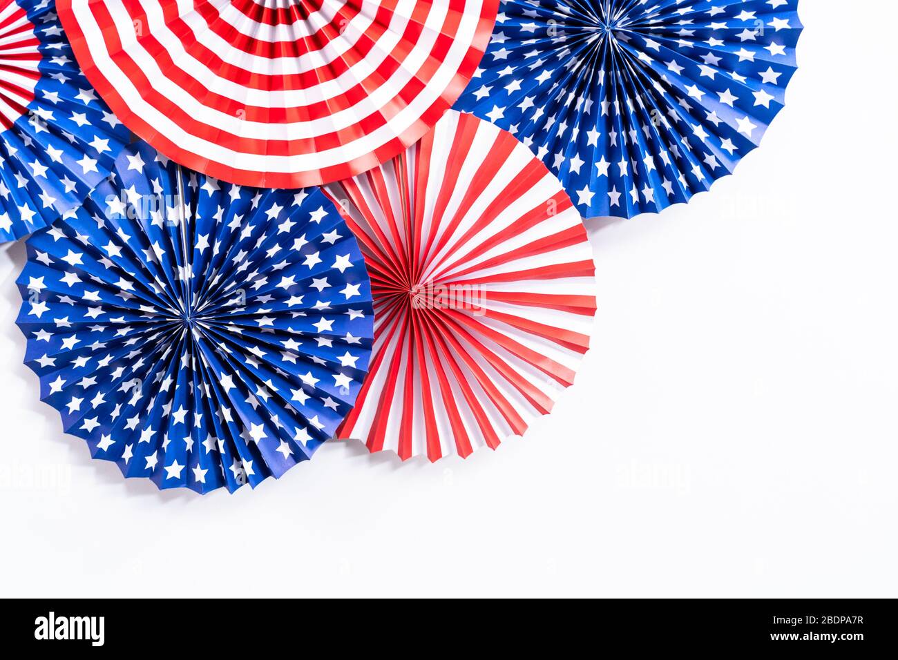 Red, white, and blue paper fans for July 4th celebration Stock Photo ...
