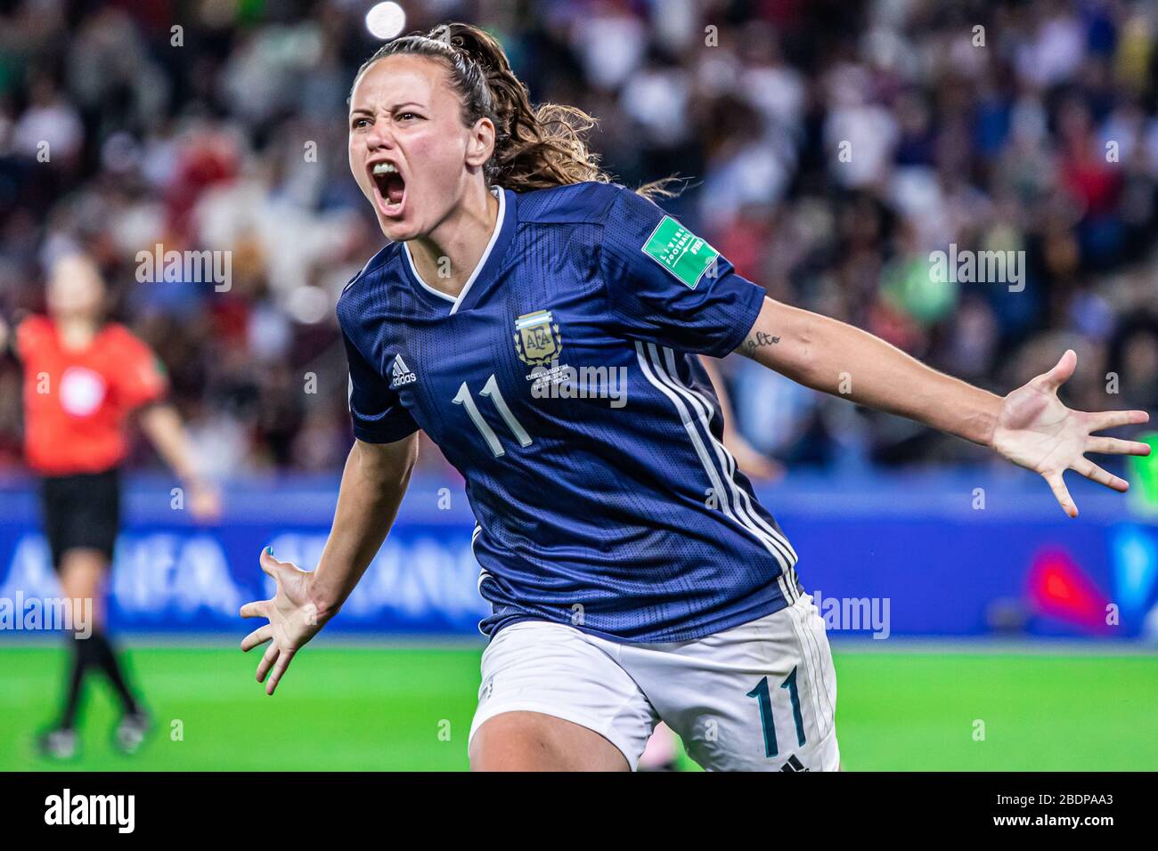Florencia Bonsegundo of Argentina celebrating during the 2019 FIFA ...