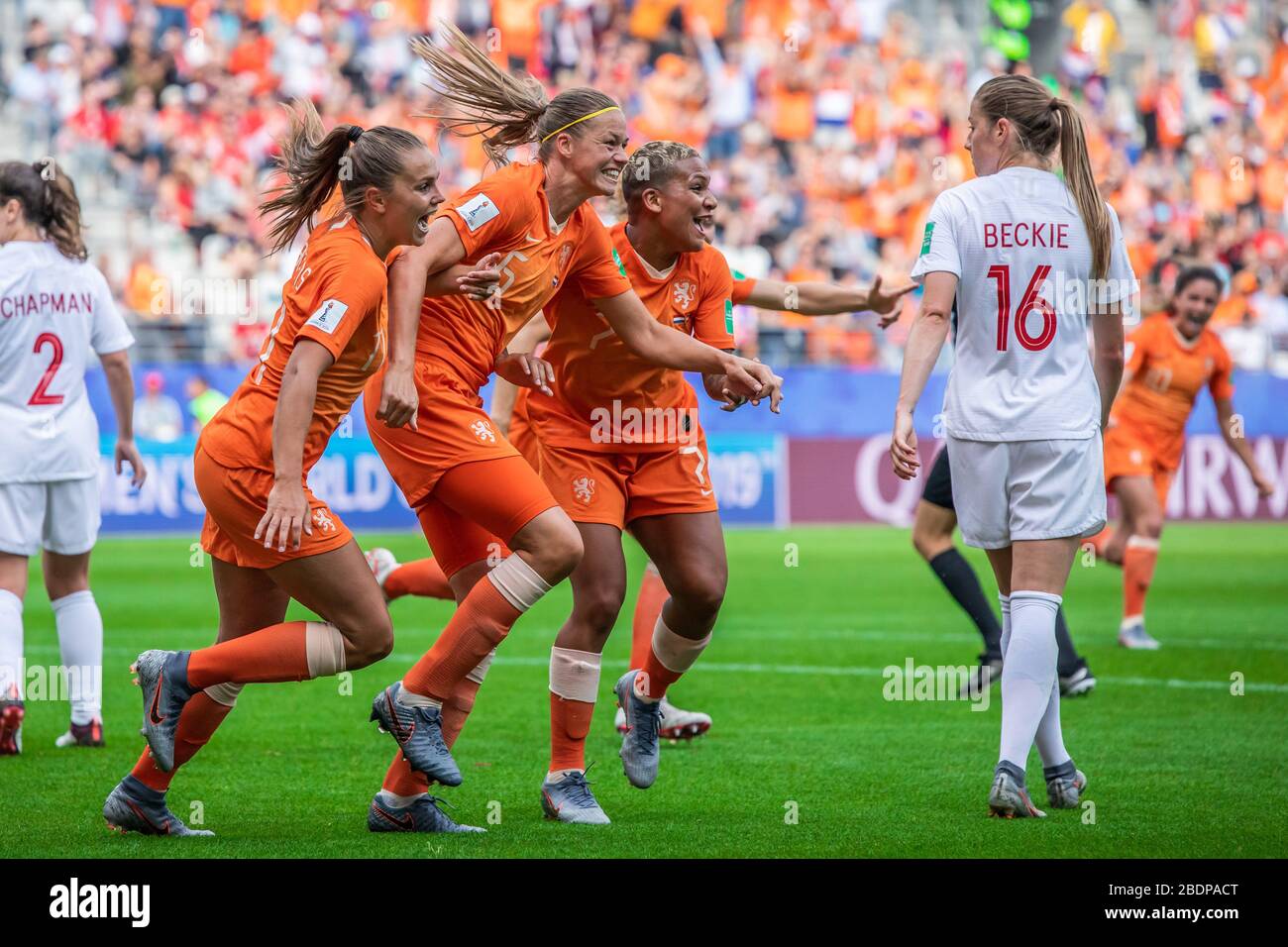 Lieke Martens (L), Anouk Dekker (C) and Shanice van de Sanden (R) of ...
