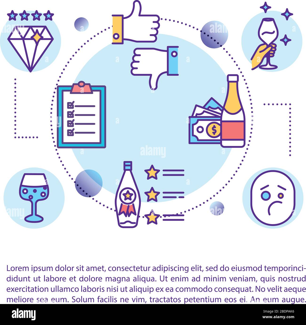 Wine tasting concept icon with text. Rating quality of alcohol drink ...