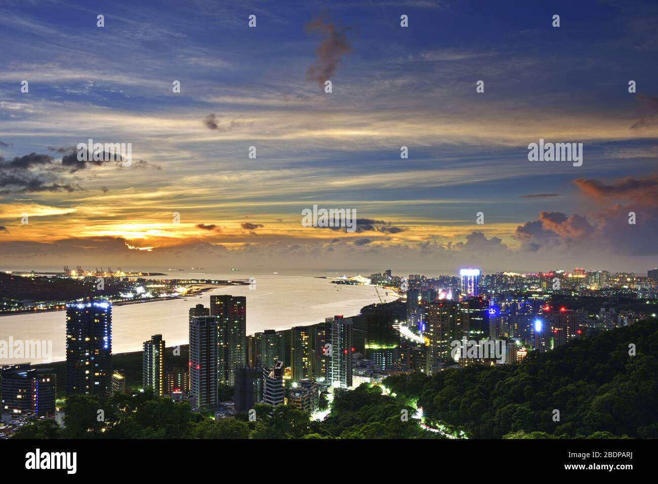 sunset of Taipei port Taiwan Stock Photo - Alamy