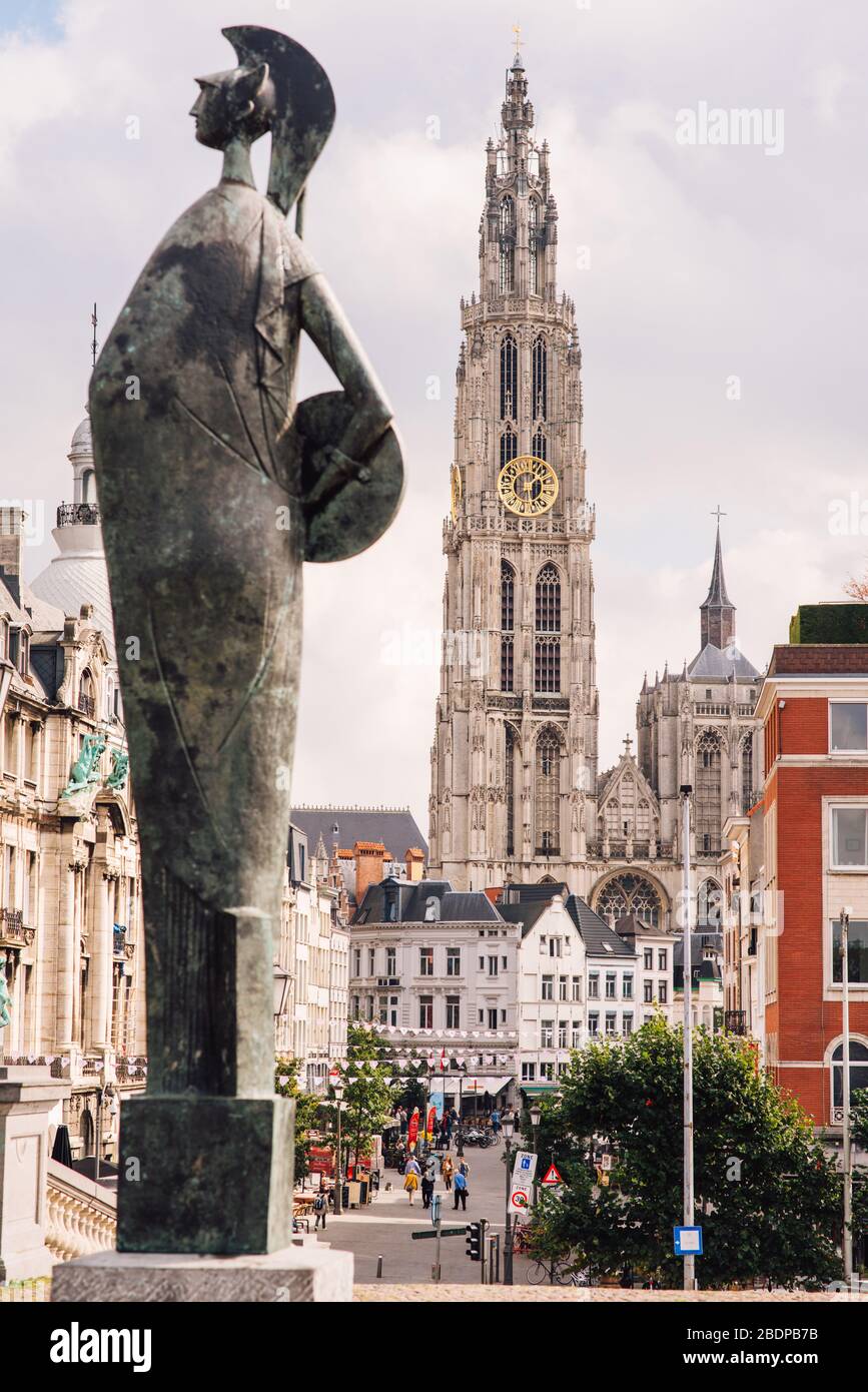 Minerva statue antwerp hi-res stock photography and images - Alamy