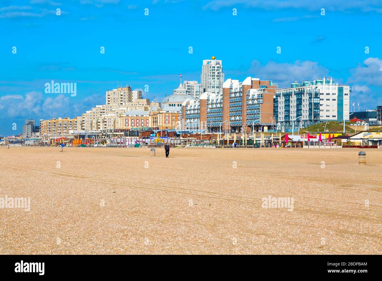 Scheveningen, Netherlands - April 7, 2016: Scheveningen beach panorama ...