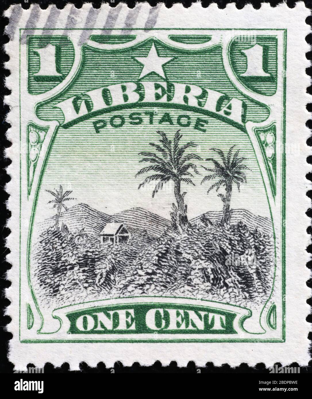 Ancient postage stamp of Liberia Stock Photo - Alamy