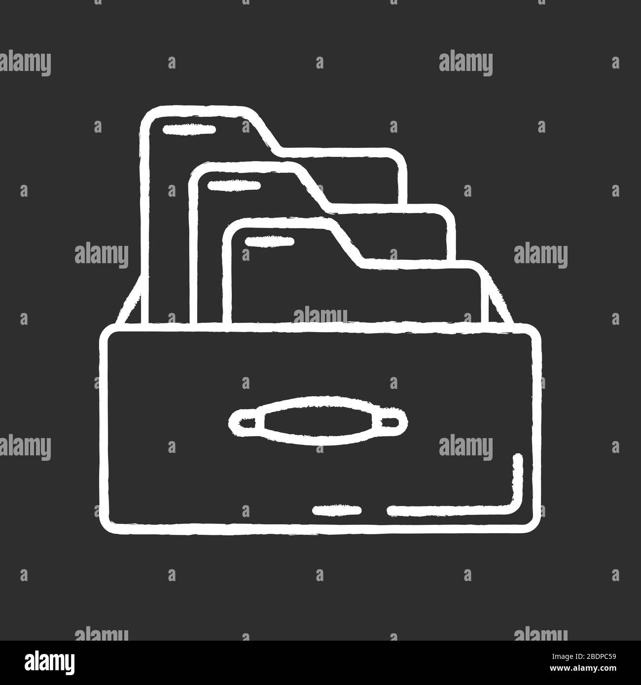 Bookkeeping card system chalk white icon on black background. Paper ...