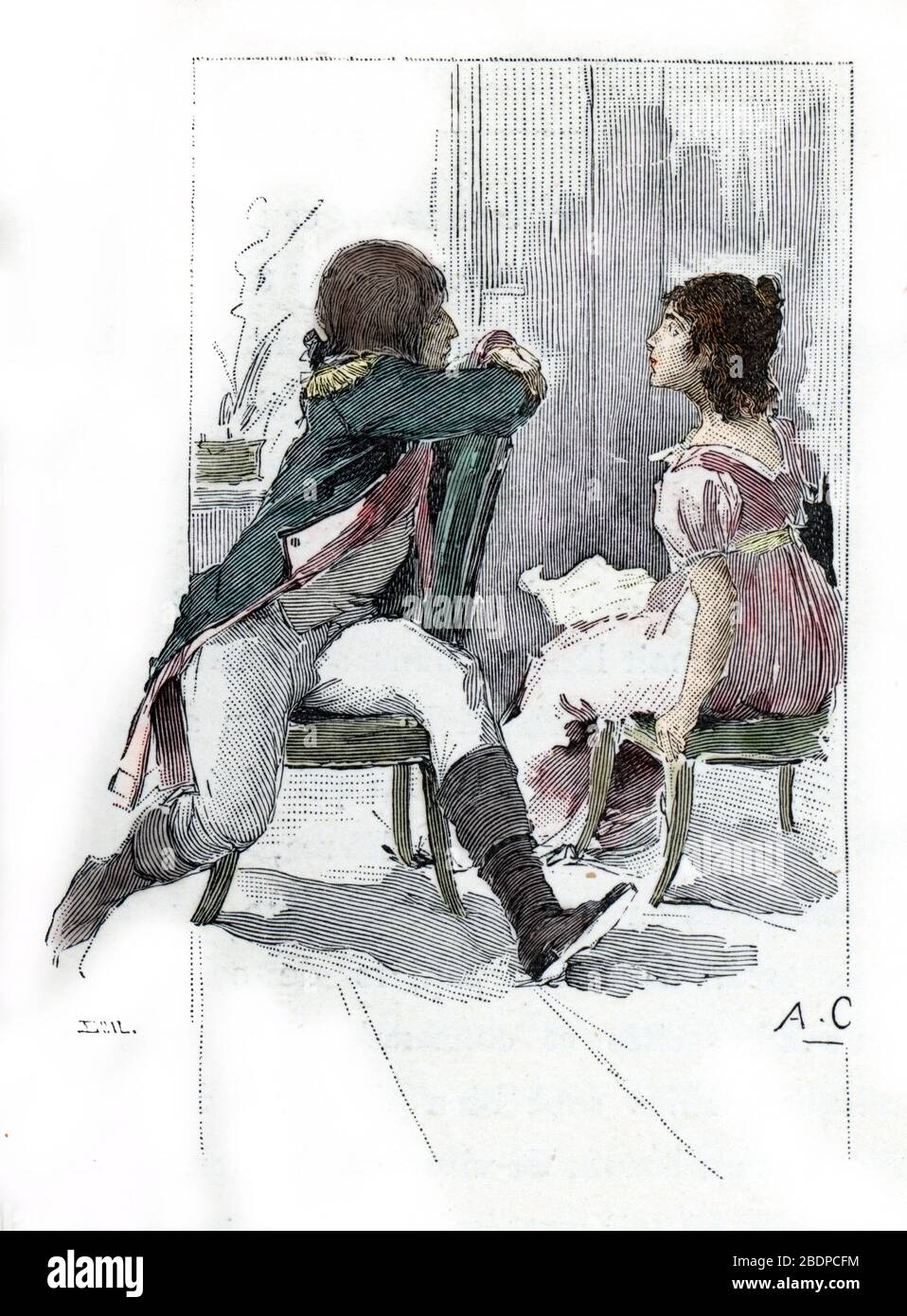 "Portrait de Napoleon Bonaparte (1769-1821) avec sa fiancee Desiree ...