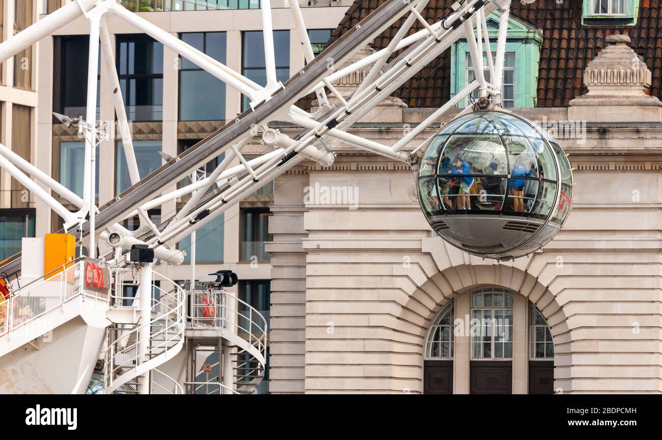 The London Eye, also known as the Millennium Wheel is located on the ...