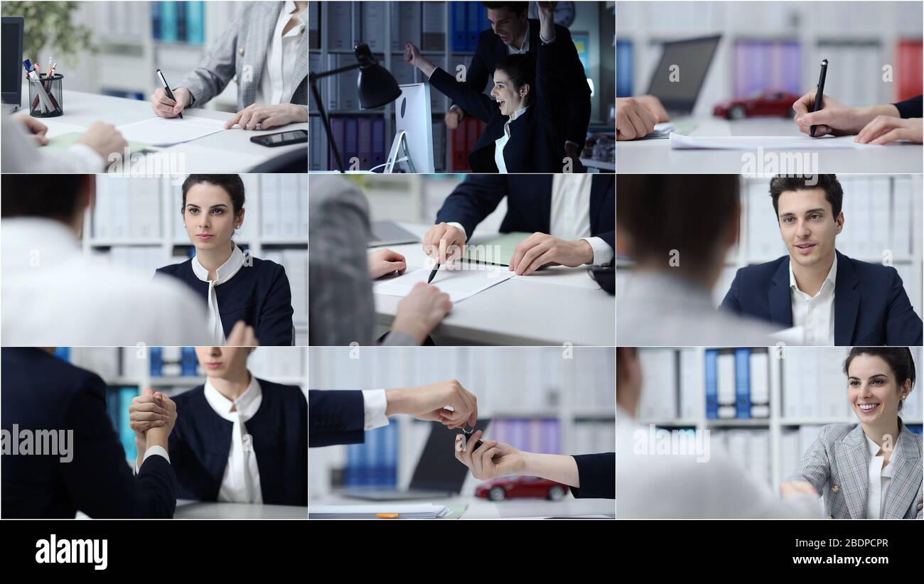 Business people in the office, work situations, employment and ...