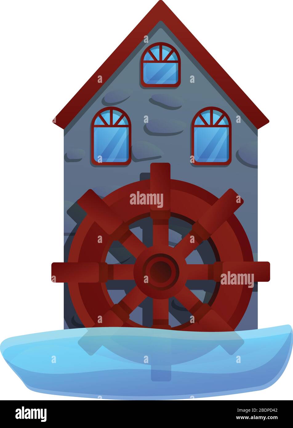 Tower water mill icon. Cartoon of tower water mill vector icon for web ...