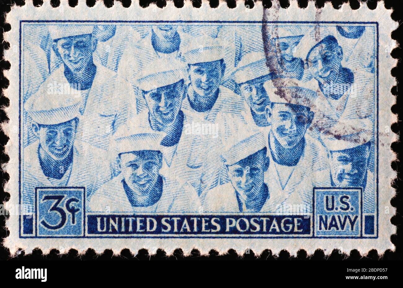 Navy sailors on old American postage stamp Stock Photo - Alamy