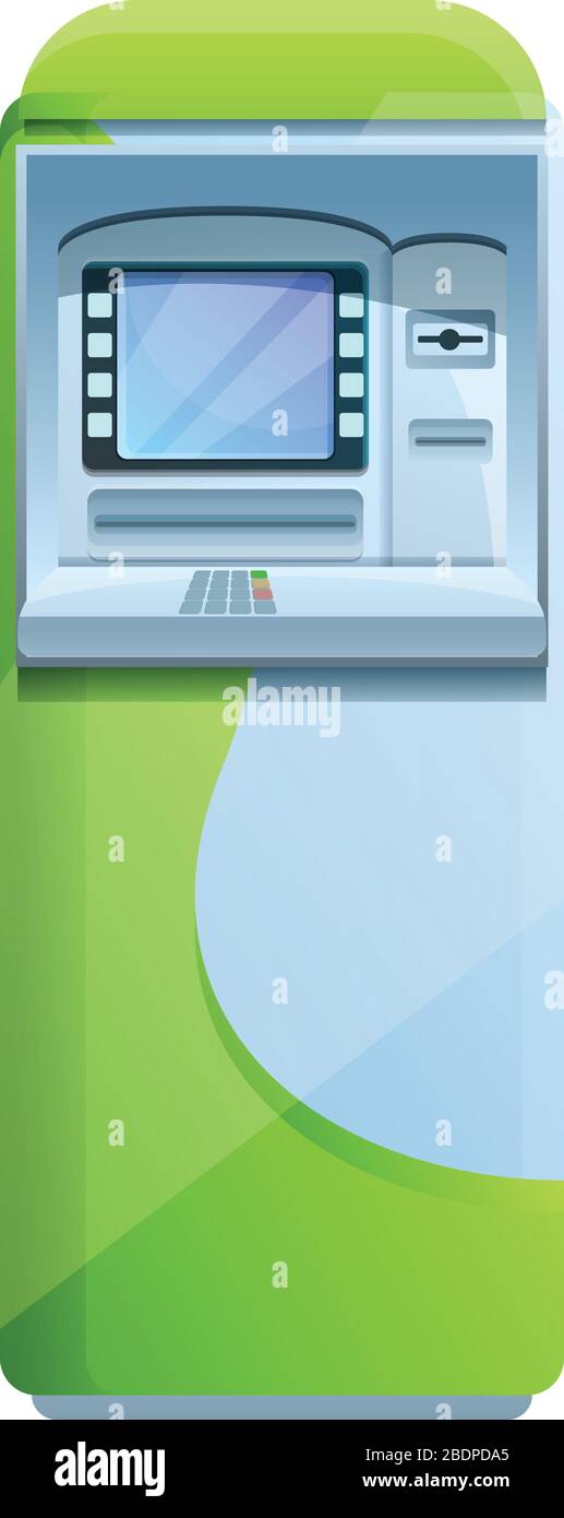 University atm machine icon. Cartoon of university atm machine vector ...
