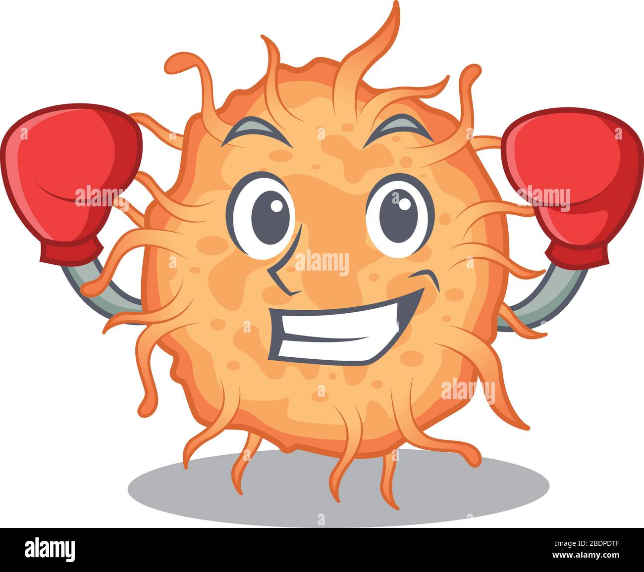A Sporty Boxing Athlete Mascot Design Of Bacteria Endospore With Red