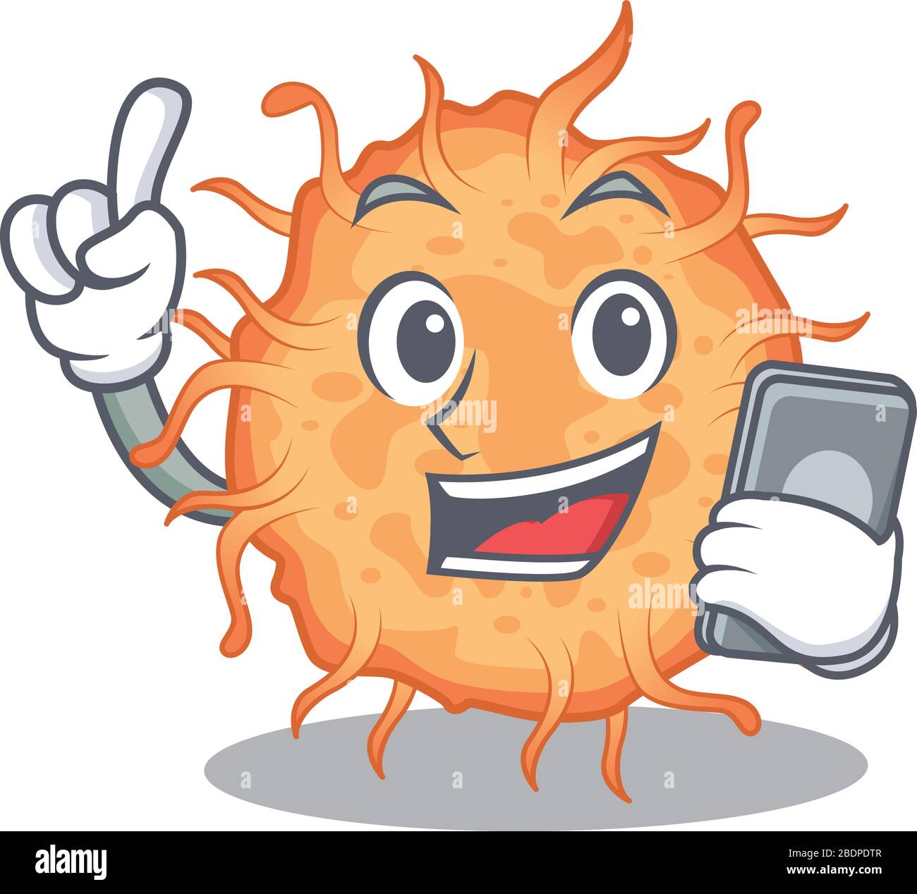Bacteria endospore cartoon character speaking on phone Stock Vector ...