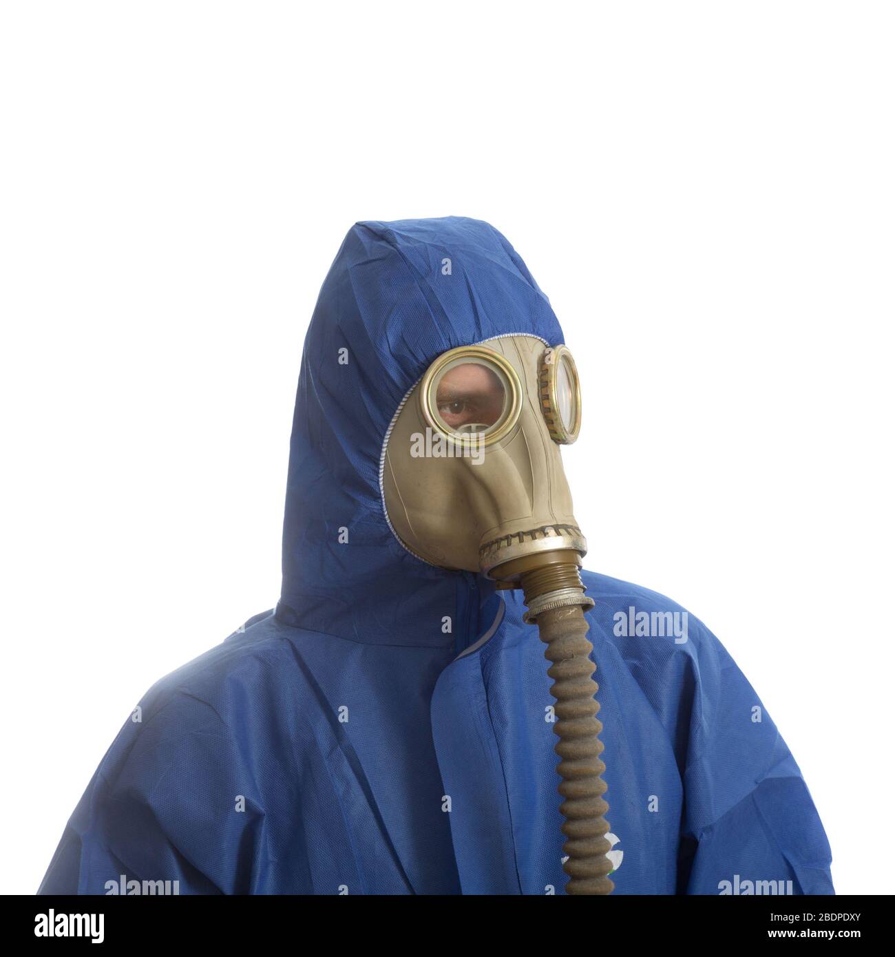 Men in protective suit with gas mask isolated Stock Photo - Alamy