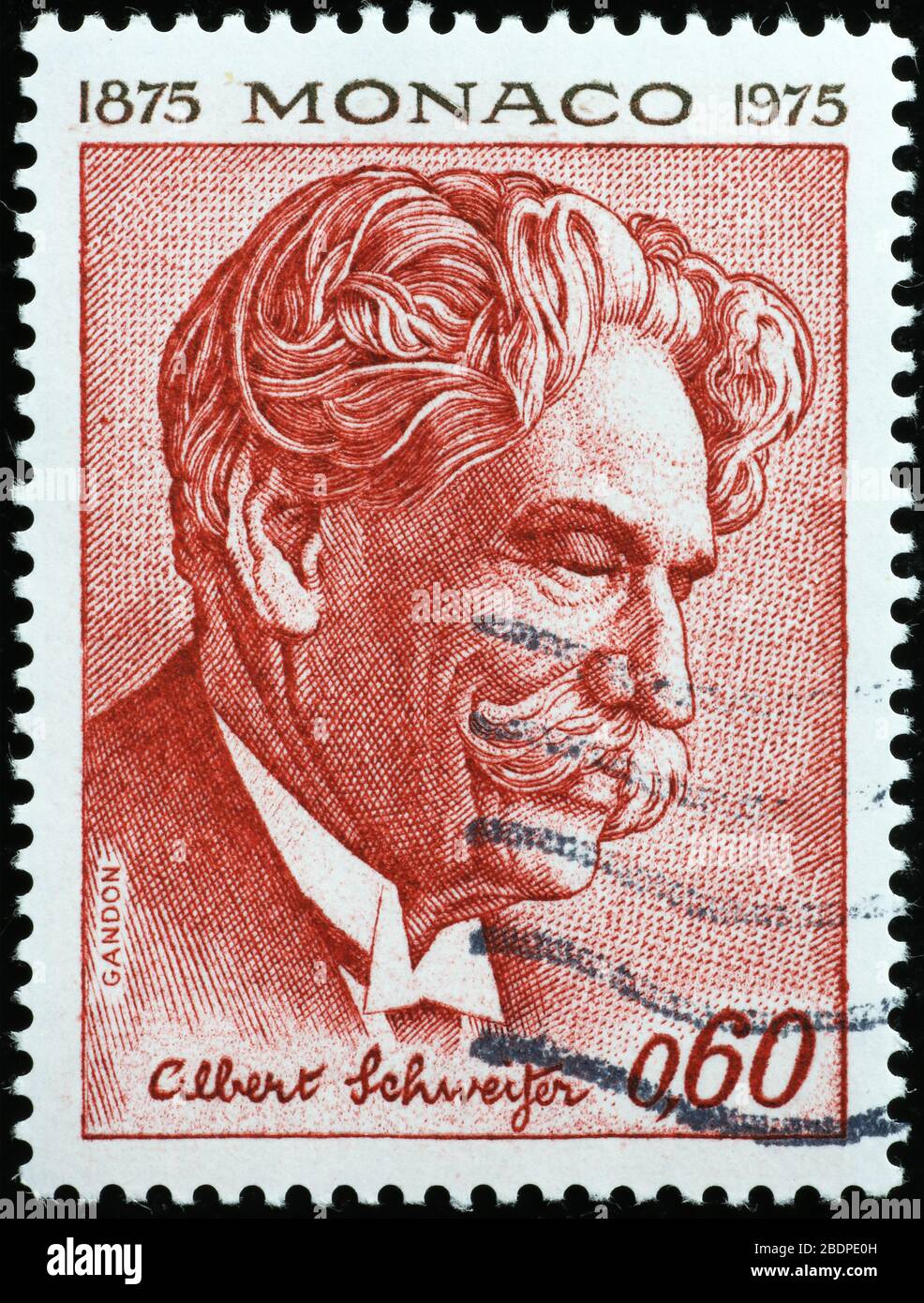 Portrait of doctor Albert Schweitzer on postage stamp Stock Photo - Alamy