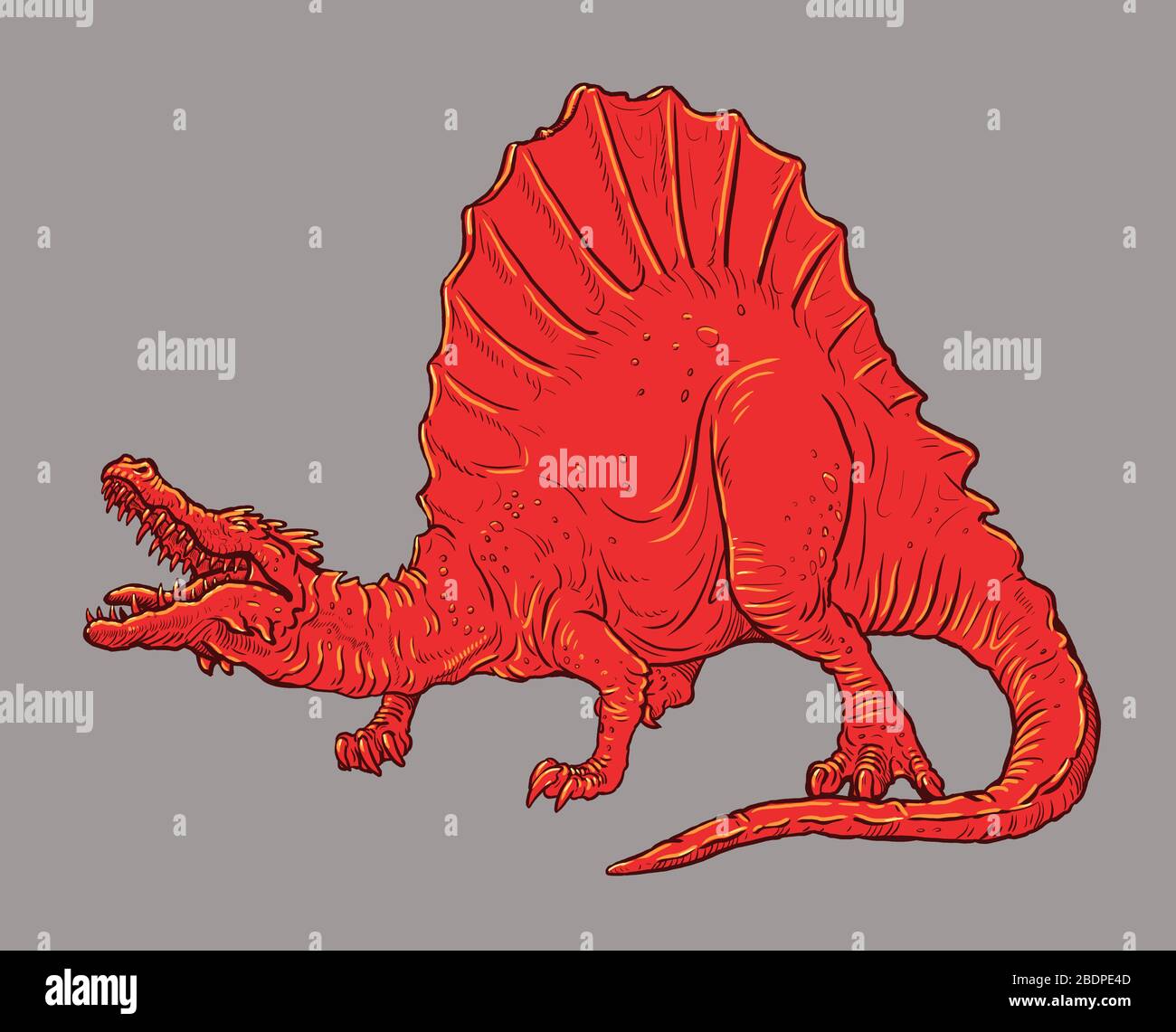 Carnivorous dinosaur - Spinosaurus. Dino isolated drawing Stock Photo ...