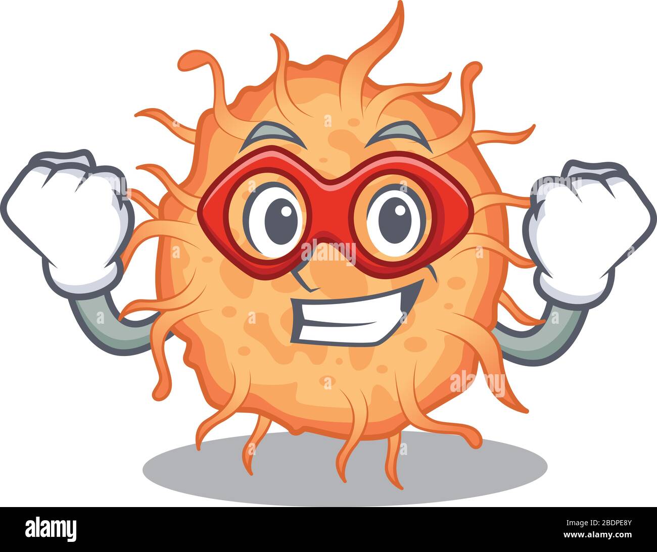 A cartoon character of bacteria endospore performed as a Super hero ...