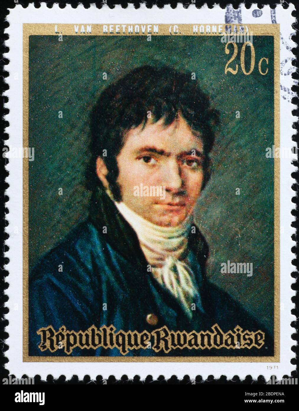 Young Ludwig van Beethoven on postage stamp Stock Photo - Alamy