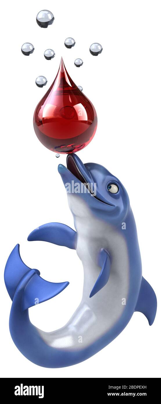 Fun dolphin - 3D Illustration Stock Photo - Alamy