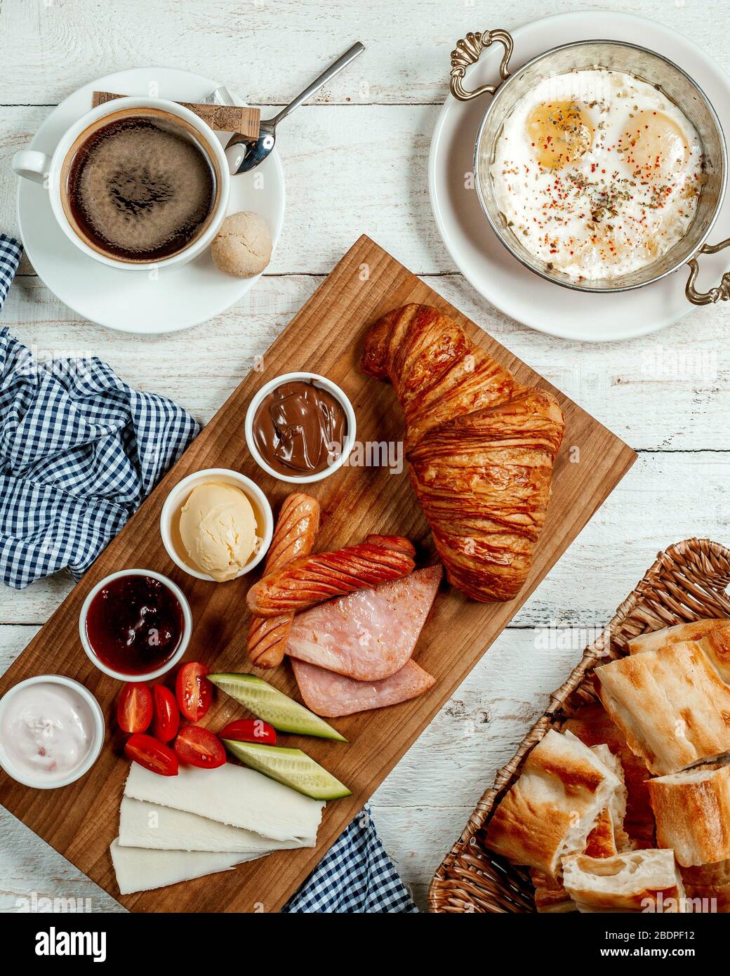 breakfast set with cup of coffee Stock Photo - Alamy
