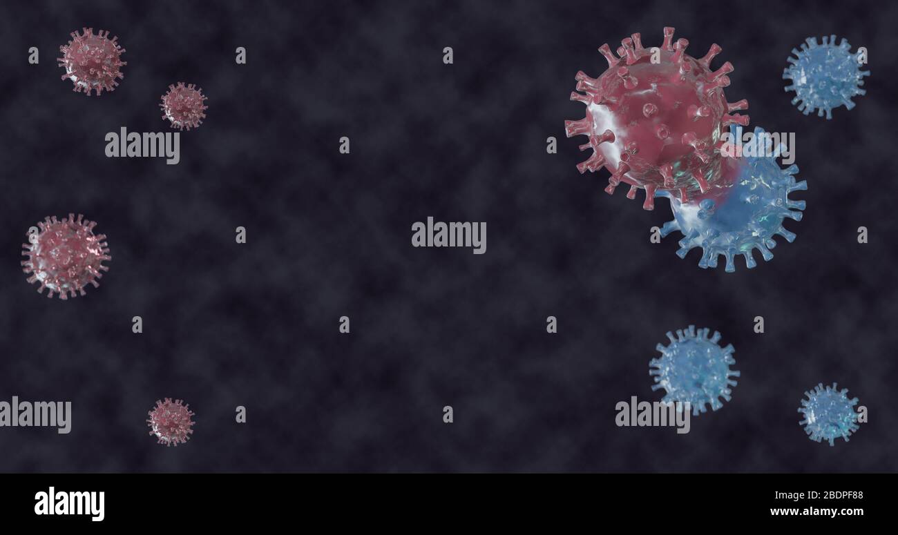 Virus and mutations process 3d illustartion. New virus mutation of ...