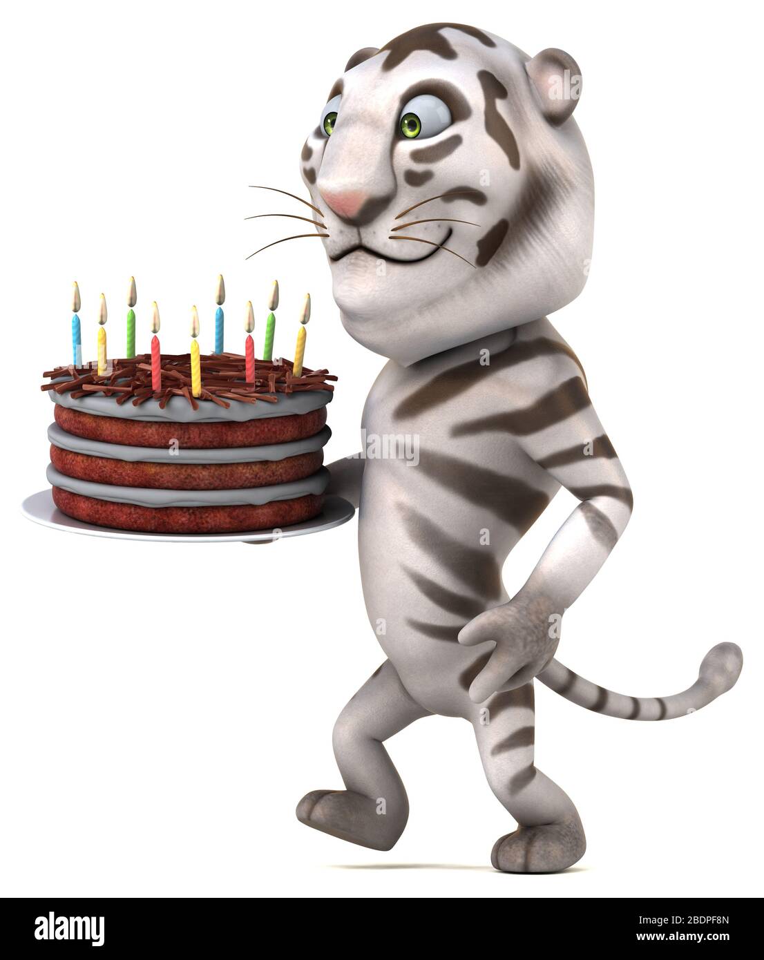 Fun tiger - 3D Illustration Stock Photo - Alamy