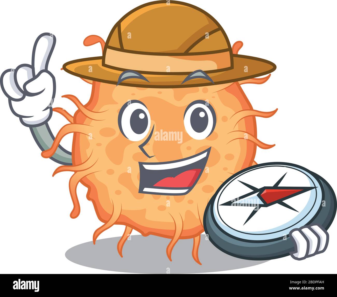 mascot design concept of bacteria endospore explorer with a compass ...