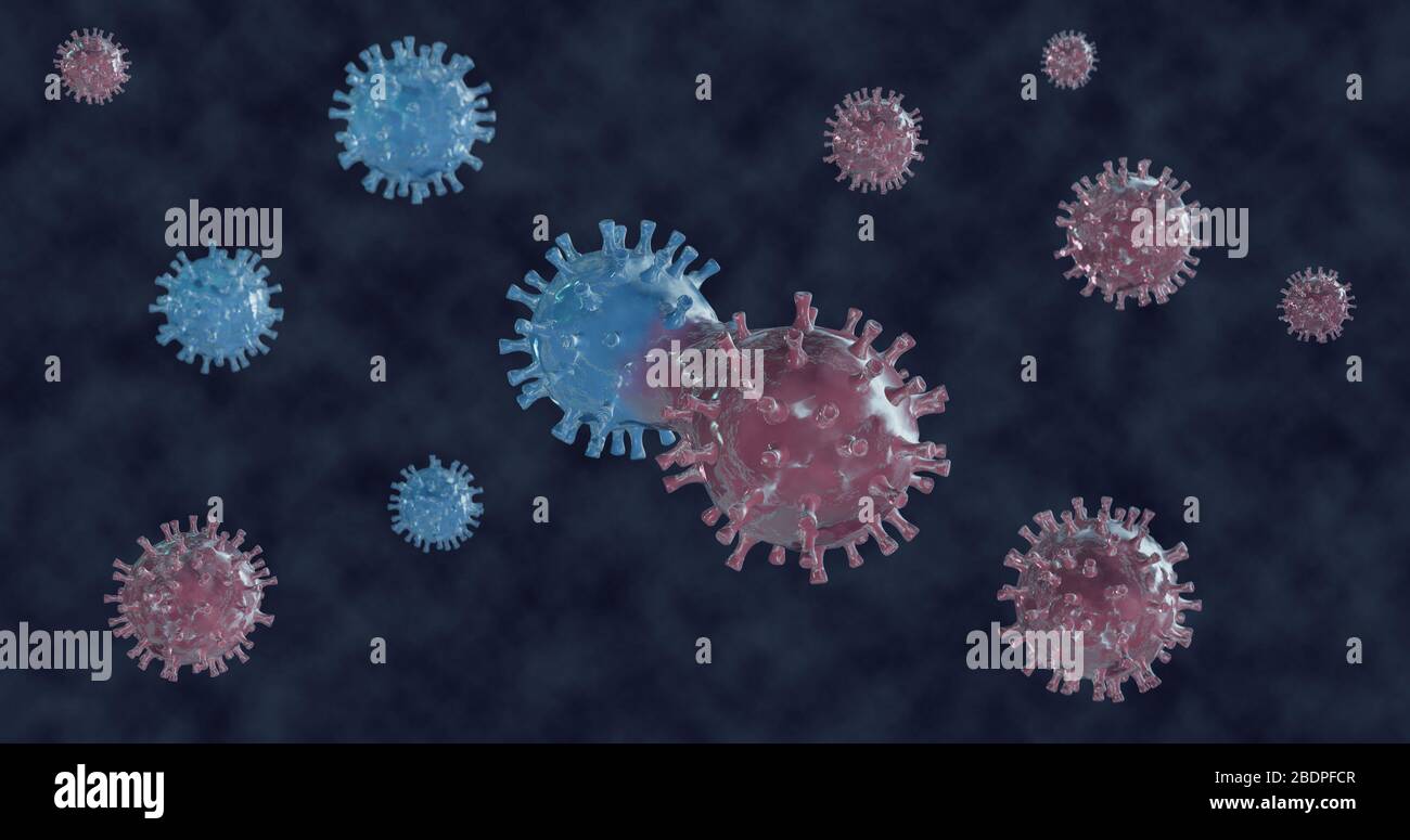 Virus and mutations process 3d illustartion. New virus mutation of ...