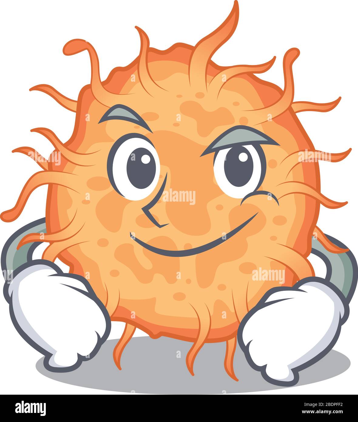 A mascot design of bacteria endospore having confident gesture Stock ...