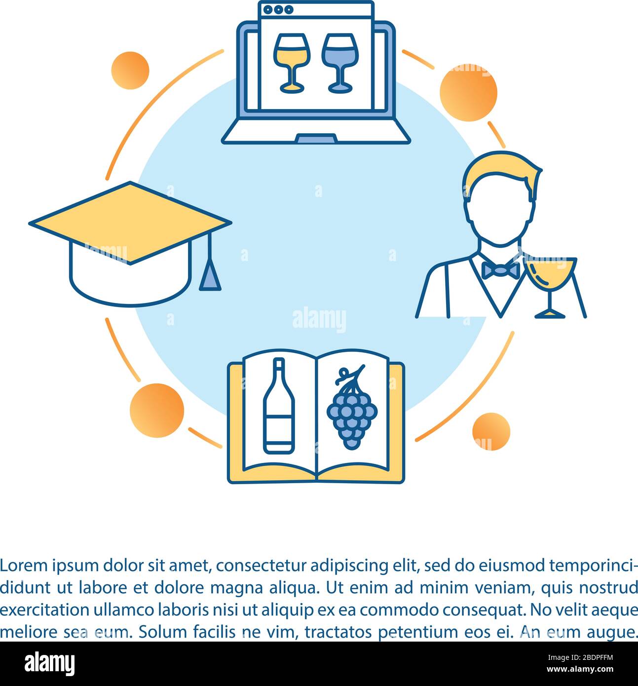 Wine tasting guide concept icon with text. Online masterclass on ...