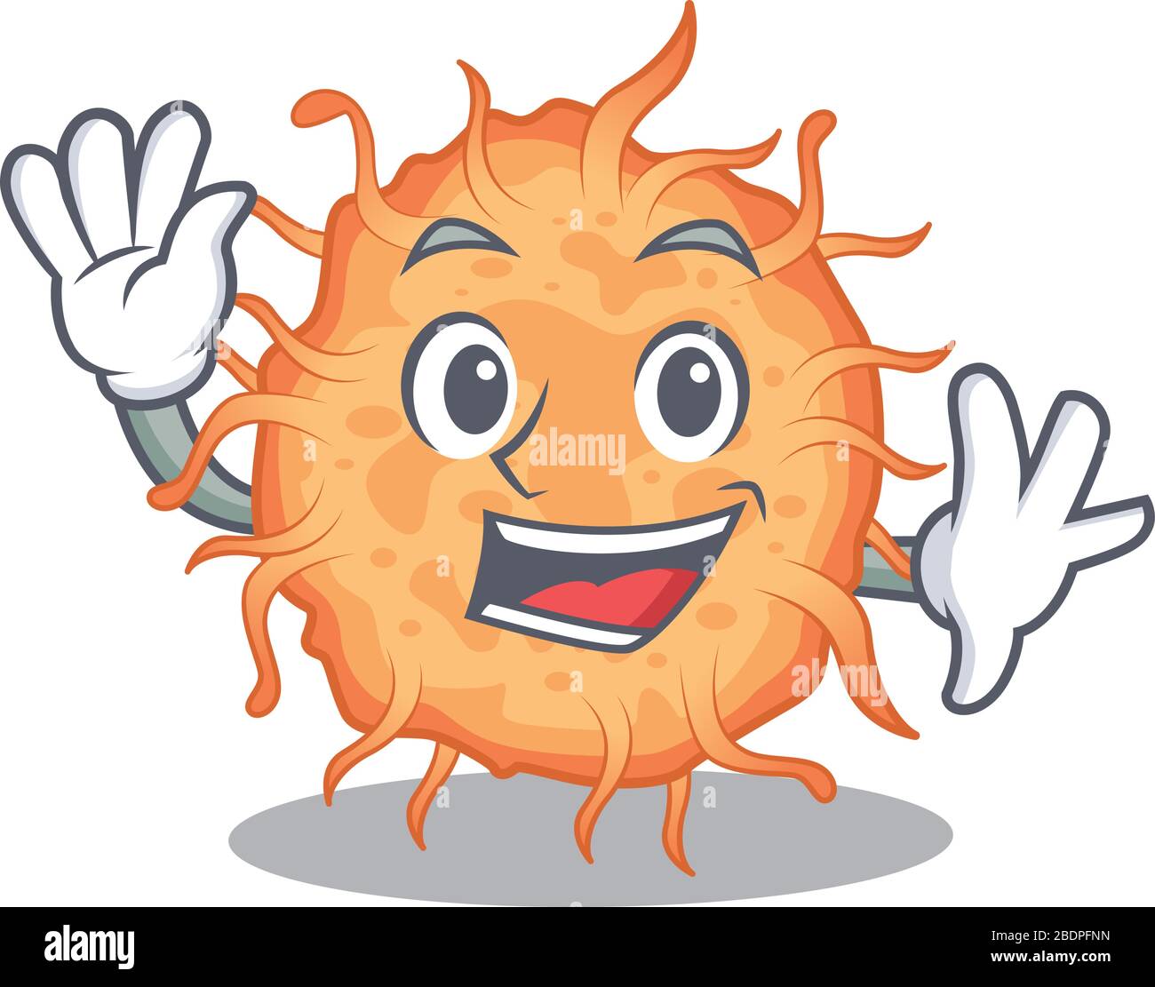 A dazzling bacteria endospore mascot design concept with happy face ...