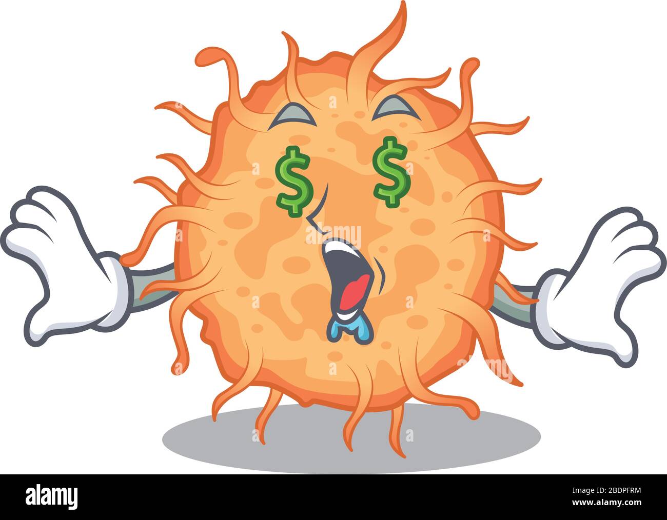 Rich cartoon character design of bacteria endospore with money eyes ...
