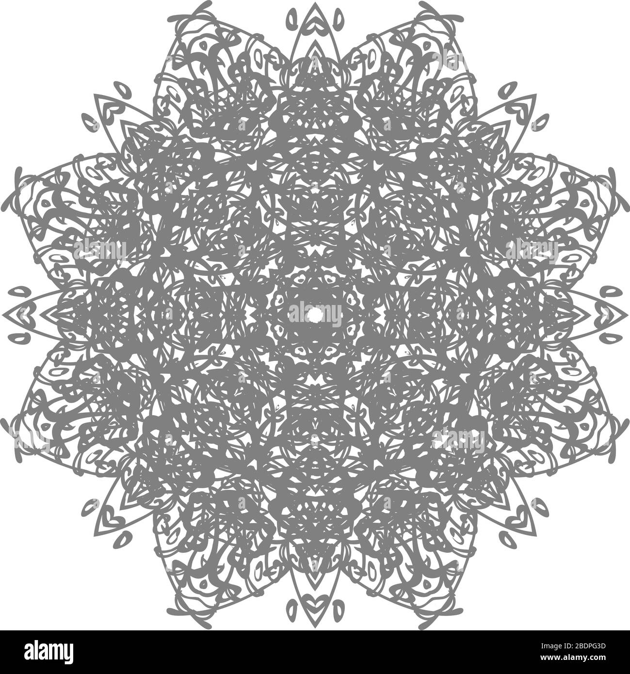 Tattoo or print illustration of beautiful and detailed elegant grey ...