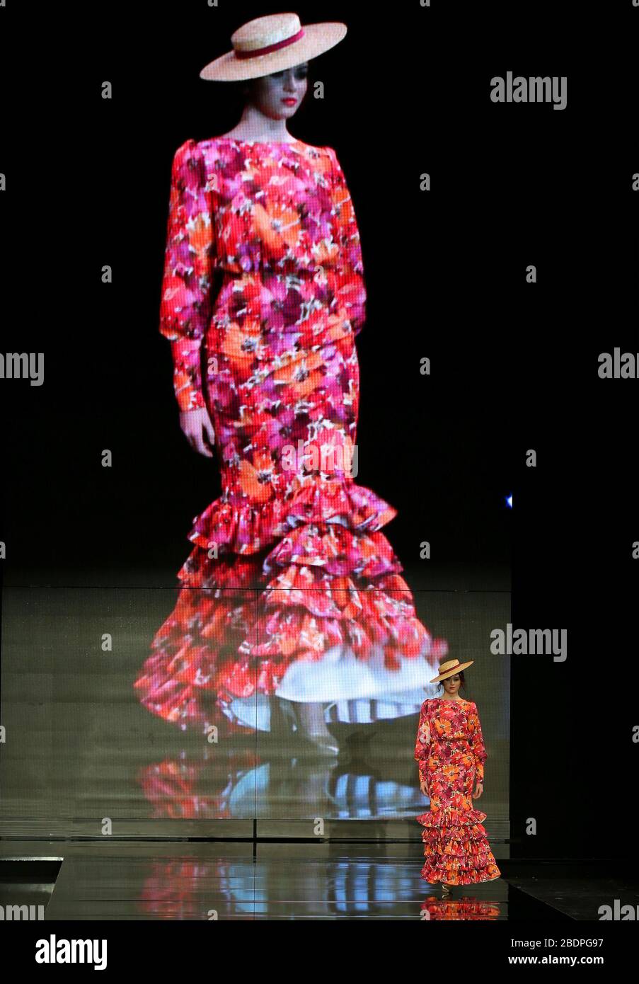 SEVILLA, SPAIN - JAN 30: Model Margarita Lofz wearing a dress from the ...